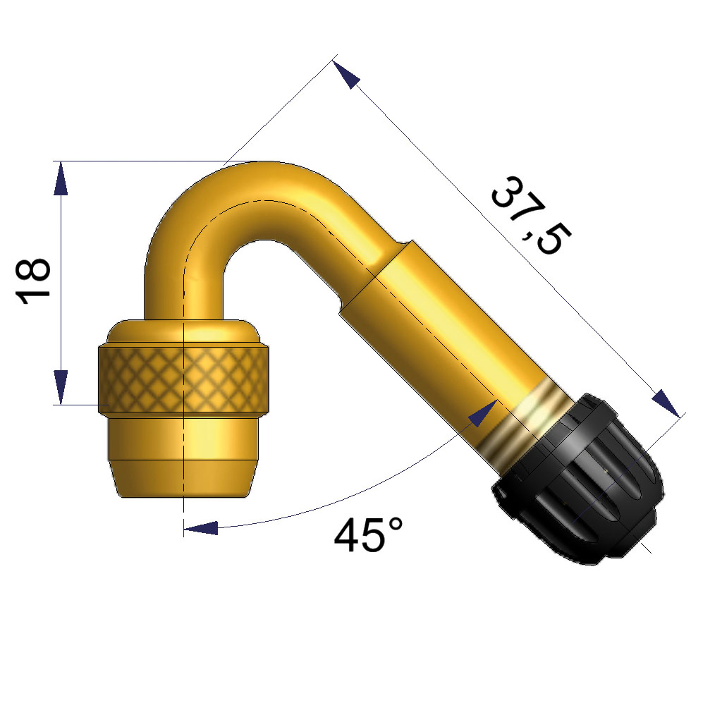 Alargadera codo 45º